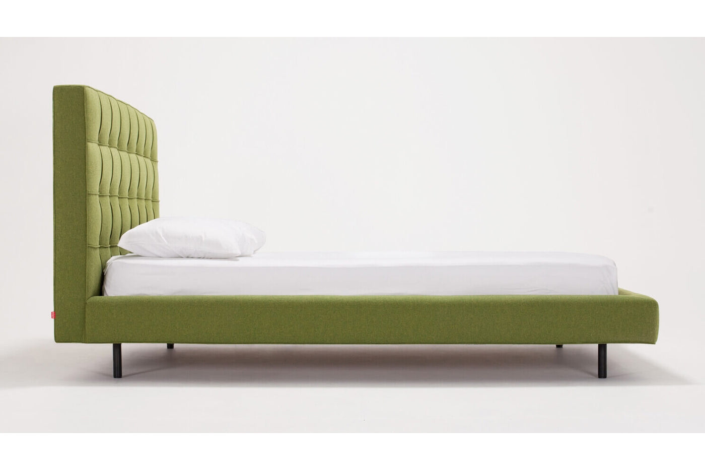 Upholstered tufted Winston Bed by EQ3 at Five Elements Furniture.